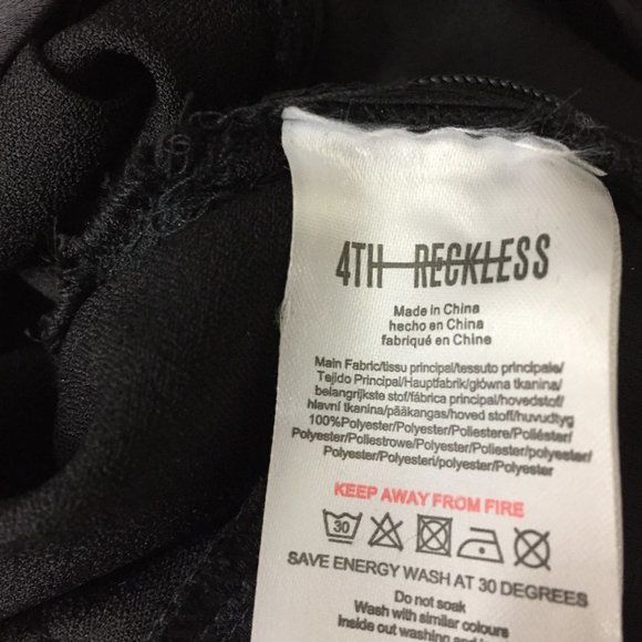 4th Reckless | Tops | Nwt 4th Reckless Black Long Sleeve Slit Cuff ...